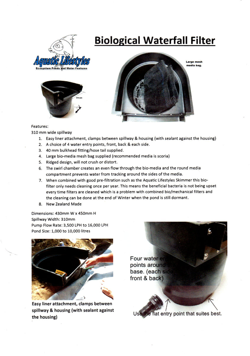 Aquatic Lifestyles Biological Waterfall Filter – NZ Pond Supplies